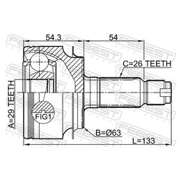 FEBEST Gelenksatz, Antriebswelle 0310civic5d Vorderachse f&uuml;r HONDA