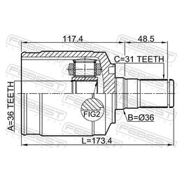 FEBEST Gelenksatz, Antriebswelle 1211cm10lh Vorderachse links f&uuml;r HYUNDAI