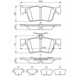 Bosch Bremsbelagsatz, Scheibenbremse 0986494839 f&uuml;r LINCOLN