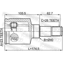FEBEST Gelenksatz, Antriebswelle 2111cb320atlh Vorderachse links f&uuml;r Ford