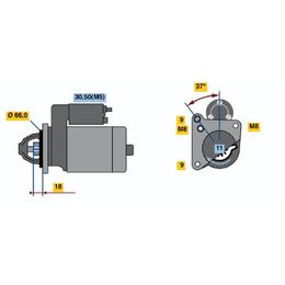Bosch Starter 0986021651 f&uuml;r Peugeot DS Fiat TOYOTA