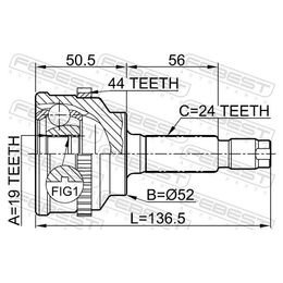 FEBEST Gelenksatz, Antriebswelle 0510014a44 Vorderachse f&uuml;r MAZDA HYUNDAI