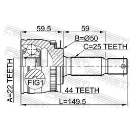 FEBEST Gelenksatz, Antriebswelle 2210cer16a44 Vorderachse f&uuml;r HYUNDAI