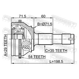 FEBEST Gelenksatz, Antriebswelle 2810drusa54 Vorderachse f&uuml;r ALFAROME/Fiat/LANCI