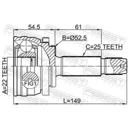 FEBEST Gelenksatz, Antriebswelle 1210h517 Vorderachse f&uuml;r HYUNDAI