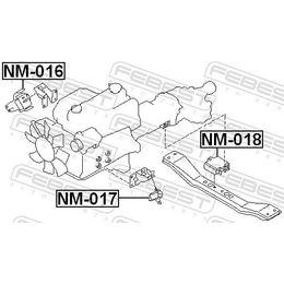 FEBEST Lagerung, Motor nm018 hinten f&uuml;r NISSAN