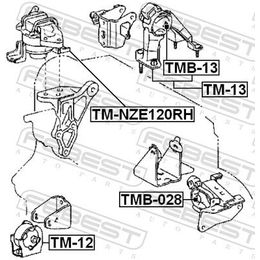 FEBEST Lagerung, Motor tmnze120rh vorne rechts f&uuml;r TOYOTA