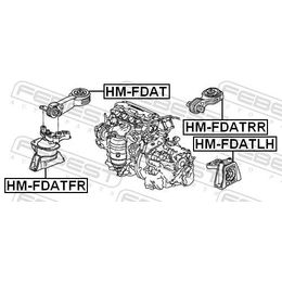FEBEST Lagerung, Motor hmfdatlh vorne links f&uuml;r HONDA