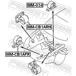FEBEST Lagerung, Motor034 hinten f&uuml;r MITSUBISHI