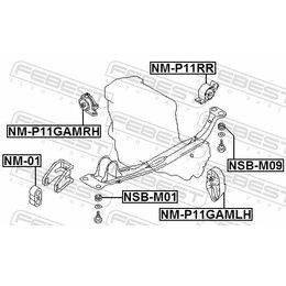 FEBEST Lagerung, Motor nmp11gamrh vorne rechts f&uuml;r NISSAN