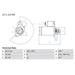 Bosch Starter 0986021610 f&uuml;r KARMANN VW