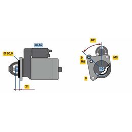 Bosch Starter 0986021970 f&uuml;r STEYR MINI BMW DS Peugeot