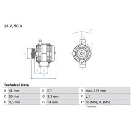 Bosch Generator 0986048771 f&uuml;r Opel Vaughall LANCIA Fiat Suzuki