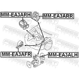 FEBEST Lagerung, Motorea3arr hinten f&uuml;r MITSUBISHI