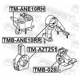 FEBEST Lagerung, Motor tmane10rh vorne rechts f&uuml;r TOYOTA