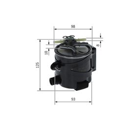 Bosch Kraftstofffilter f026402061 mit Anschluss f&uuml;r Wassersensor 125,3mm RENAULT