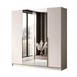 Lookway Kleiderschrank, Kaschmir, Holzwerkstoff, Uni, 2 Schubladen, Rechteckig, 200x200x57 cm, Schlafzimmer, Kleiderschr&auml;nke, Dreht&uuml;renschr&auml;nke