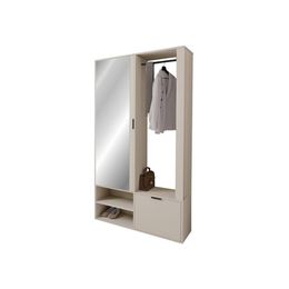 Mirjan24 Garderobe, Kaschmir, Kunststoff, Rechteckig, 100x190x33 cm, Garderobe, Garderoben-Sets & Serien, Garderoben-Sets