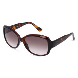 Fielmann MC 565 SUN CL | Damen-Sonnenbrille | Fassung: Vollrand, Quadratisch, Propionat, Havanna Gl&auml;nzend | Glasfarbe: Braun Verlaufend