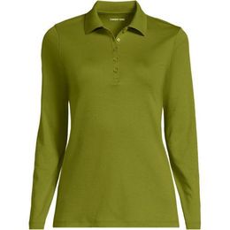 LANDS' END Supima-Poloshirt mit langen &Auml;rmeln f&uuml;r Damen in Petite-Gr&ouml;&szlig;e, Damen, size: petite, Wei&szlig;, Baumwolle, by Lands' End