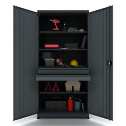 Valkenpower Metall-Werkzeugschrank 2-t&uuml;rig inkl. 2 Schubladen