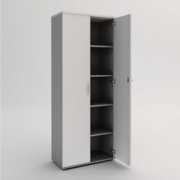 Schrank Portland, BxT 800 x 420 mm, H 1845 mm, T&uuml;rh&ouml;he 1770 mm, lichtgrau / wei&szlig; kaiserkraft
