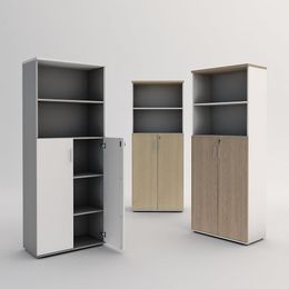 Schrank Portland, BxT 800 x 420 mm, H 1845 mm, T&uuml;rh&ouml;he 1060 mm, lichtgrau / wei&szlig; kaiserkraft