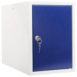 Schlie&szlig;fachw&uuml;rfel, Breite 250 mm, HxBxT 350 x 250 x 450 mm, Korpus grau, T&uuml;r blau kaiserkraft