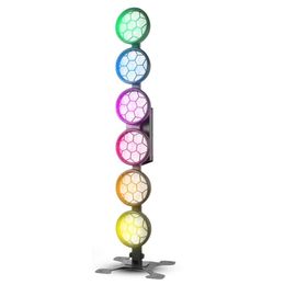 LIGHT4ME LUMEN HEXO - Retro-LED DMX Vintage-Licht 6x50W CW COB LED+ 288x0,5W RGB SMD 5050