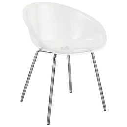 Stylife Armlehnstuhl, Chrom, Transparent, Metall, Kunststoff, Rundrohr, 60x79x55 cm, inklusive Armlehnen, Esszimmer, St&uuml;hle, Esszimmerst&uuml;hle, Armlehnenst&uuml;hle