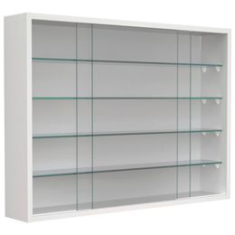 Mid.you H&auml;ngevitrine Drivalo, Wei&szlig;, Glas, Holzwerkstoff, 4 F&auml;cher, 75x55x12 cm, h&auml;ngend, Wohnzimmer, Wohnw&auml;nde, Vitrinenschr&auml;nke