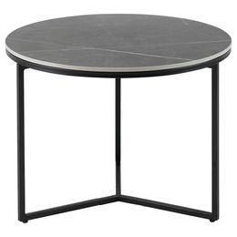 Livetastic Beistelltisch, Grau, Schwarz, Metall, Keramik, rund, 60x45x60 cm, Wohnzimmer, Wohnzimmertische, Beistelltische, Beistelltische Metall
