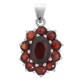 Kettenanh&auml;nger Vivance "925/- Sterling Silber 11x Granat", wei&szlig; (wei&szlig;, rot), Schmuckanh&auml;nger, Damen, one-size, Silber 925 (Sterlingsilber), 1,7 g, Kettenanh&auml;nger