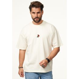 T-Shirt Soulstar "Kurzarm Oversize aus 100% Baumwolle mit Rundhalsausschnitt Crew Neck f&uuml;r Herren", Jungen, Gr. S, wei&szlig; (ecru), Obermaterial: 100% Baumwolle CO., Rundhals, Shirts T-Shirt, Herren Oversize-Fit Kurzarm Shirt mit Rundhals-Ausschnitt