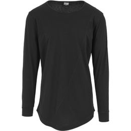 Langarmshirt Urban Classics "Urban Classics Herren Long Shaped Fashion L/S Tee", Herren, Gr. XL, schwarz, 100% Baumwolle, unifarben, normal, Rundhals, Shirts Langarmshirt