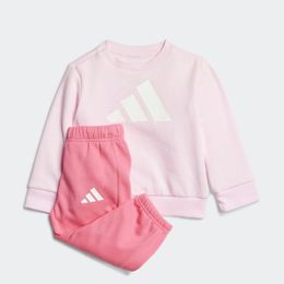 Trainingsanzug adidas Sportswear "I BL FL JOG 240", M&auml;dchen, Gr. 98, pink (clear pink, wei&szlig;), Obermaterial: 70% Baumwolle, 30% Polyester, Sportanz&uuml;ge Trainingsanzug