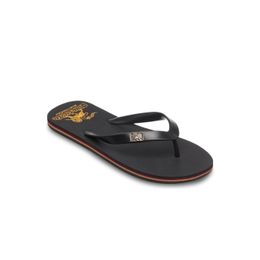 Sandale Quiksilver "Bob Marley Molokai", Herren, Gr. 10 (43), schwarz, Obermaterial: 96% thermoplastischer Gummi, 4% Metall / Futter: 100% Synthetikgummi / Laufsohle: 100% Moosgummi., Schuhe Sandale