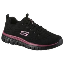 Sneaker Skechers "Graceful - Get Connected", Damen, Gr. 36, schwarz (schwarz mauve), Textil, Schuhe Sneaker, Freizeitschuh, Halbschuh, Schn&uuml;rschuh f&uuml;r die Maschinenw&auml;sche geeignet