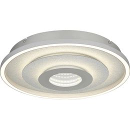 Globo LIGHTING Deckenleuchte "MILES", silberfarben, 1, &Oslash; 40cm H: 7,3cm, 1 Stk., Leuchten, LED-Deckenleuchte mit 3D-Effekt, dimmbar, modern & hell, Deckenleuchte