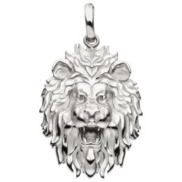 Kettenanh&auml;nger Jobo "Anh&auml;nger L&ouml;we L&ouml;wenkopf", silber (silber 925), Schmuckanh&auml;nger, Damen, Silber 925 (Sterlingsilber), Kettenanh&auml;nger, 925 Silber 28 mm