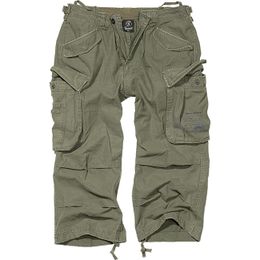 Stoffhose Brandit "Brandit Herren Industry Vintage Cargo 3/4 Shorts", Herren, Gr. M, US-Gr&ouml;&szlig;en, olive, 100% Baumwolle, unifarben, normal, Hosen Stoffhose