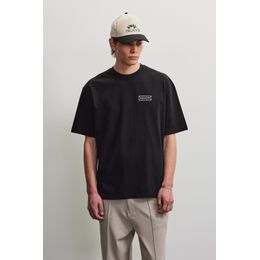 Rundhalsshirt Pegador "VIBORG OVERSIZED TEE", Jungen, Gr. L, washed schwarz, Single Jersey, Obermaterial: 100% Baumwolle, bedruckt, oversize normal, Rundhals, gerader Abschluss, Shirts Rundhalsshirt