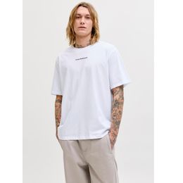 Jack & Jones Rundhalsshirt JACK & JONES "JJCITY PHOTOPRINT TEE SS CREW NECK", Jungen, Gr. L, hellwei&szlig;, Jersey, Obermaterial: 100% Baumwolle, bedruckt, relaxed fit normal, Rundhals, Shirts Rundhalsshirt, Baumwolle, relaxed fit