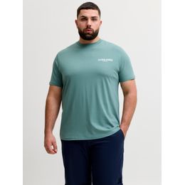 Jack & Jones PlusSize T-Shirt "JPRBLAOSCAR SS TEE FST PLS", Jungen, Gr. 5XL, sagebrush gr&uuml;n, Jersey, Obermaterial: 100% Baumwolle, JACK & JONES PLUSSIZE, unifarben, regular fit normal, Rundhals, Shirts T-Shirt, mit Logo Schriftzug