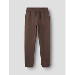 Sweathose name it "NKMSWEAT &ndash; Jogger mit verstellbarem Bund und Rippb&uuml;ndchen", Jungen, Gr. 104, N-Gr, french roast, angeraute Sweatware, Obermaterial: 80% Baumwolle, 20% Polyester, unifarben, regular fit kn&ouml;chellang, Hosen Sweathose, unifarben, casual, regular fit, angeraute Sweatware