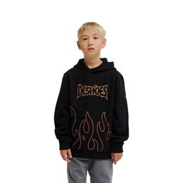 Hoodie DC Shoes "DC Burning", Jungen, Gr. 10(140-148cm), schwarz, Obermaterial: 55% Baumwolle, 25% Baumwolle, 20% Polyester., Sweatshirts Hoodie