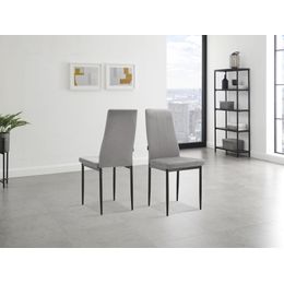 Esszimmerstuhl OTTO HOME "Remus", grau (grau, schwarz), B:53cm H:97cm T:42cm, Kunstleder;Samtvelours (100% Polyester), St&uuml;hle, Esszimmerstuhl, im 1er,2er und 4er Set erh&auml;ltlich, unterschiedliche Bezugsqualit&auml;ten