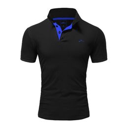 Poloshirt Soulstar "Kurzarm T-Shirt f&uuml;r Herren", Herren, Gr. M, schwarz (schwarz, blau), Obermaterial: 100% Baumwolle CO., Shirts, Herren Kurzarm T-Shirt Polo Hemd