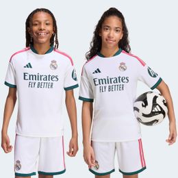 Fu&szlig;balltrikot adidas Performance "REAL MADRID 26/27 KIDS HEIMTRIKOT", Jungen, Gr. 128, wei&szlig;, Obermaterial: 100% Polyester, Rundhals, Trikots Fu&szlig;balltrikot, mit Rundhalsausschnitt, mit Climacool Technologie