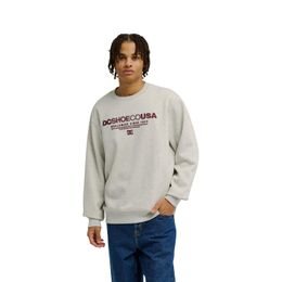 Sweatshirt DC Shoes "DC Heritage Font", Herren, Gr. L, grau (light erdgrau), Obermaterial: 55% Baumwolle, 25% Baumwolle, 20% Polyester., Sweatshirts Sweatshirt